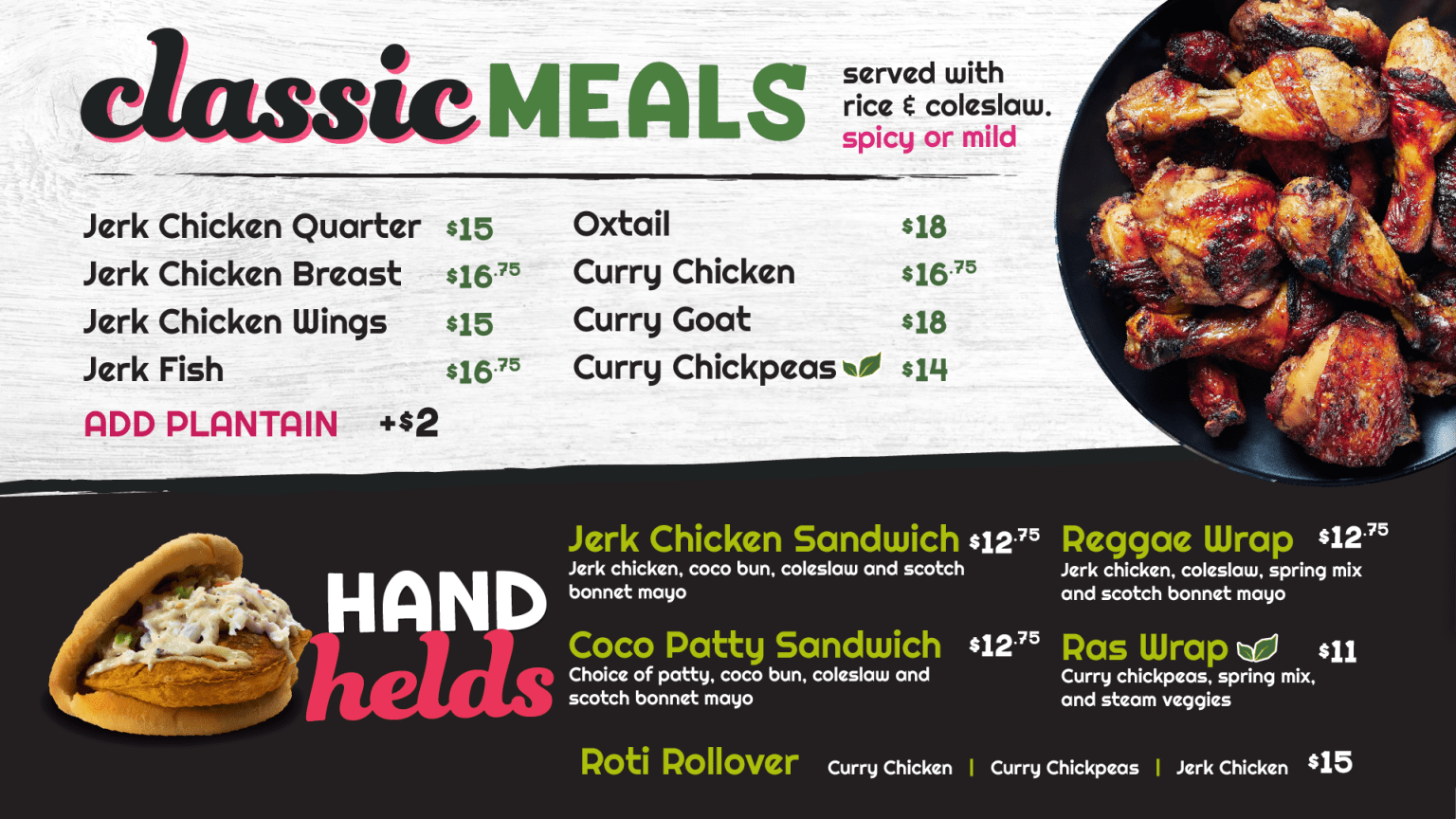 OUR MENU – WAT-AH JERK!